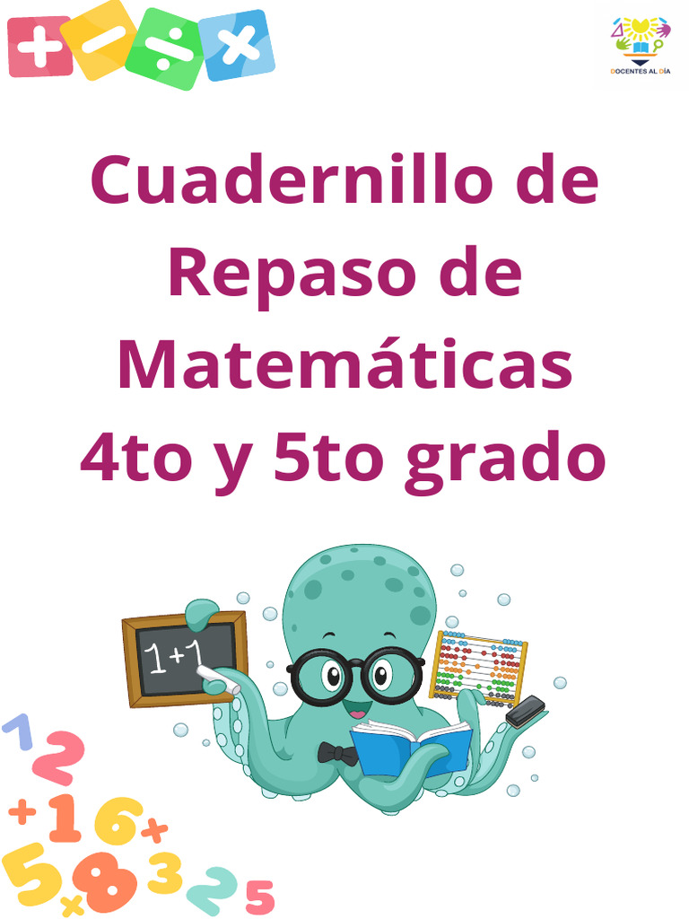 Cuadernillo de Matemáticas 4to y 5to grado | PDF | Notación Matemática ...
