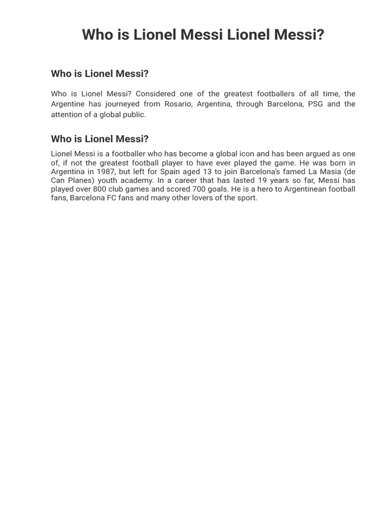 Lionel Messi: Career and Achievements | PDF | Lionel Messi | Fc Barcelona