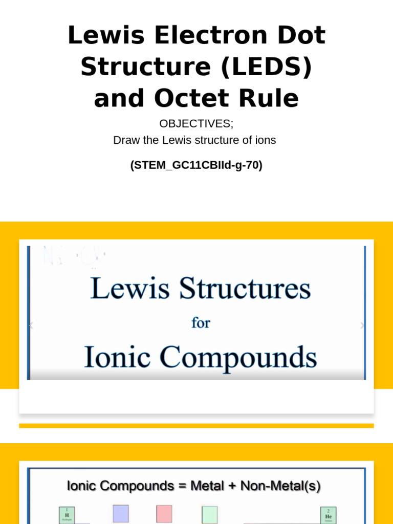 Lewis Dot Structures and Ionic Bonds | PDF
