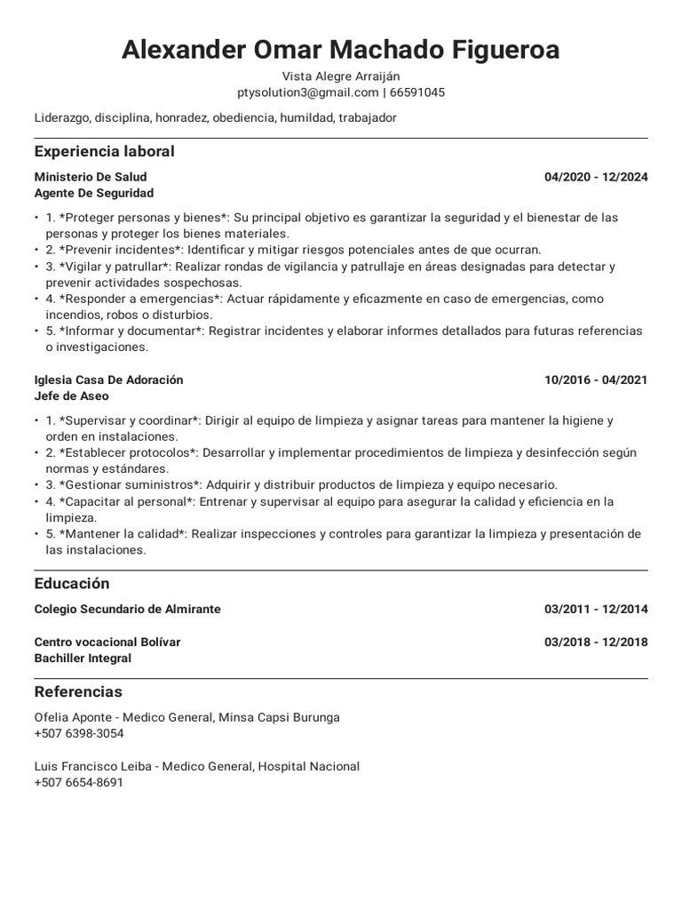 Alexander Omar Machado Figueroa - Currículum | PDF