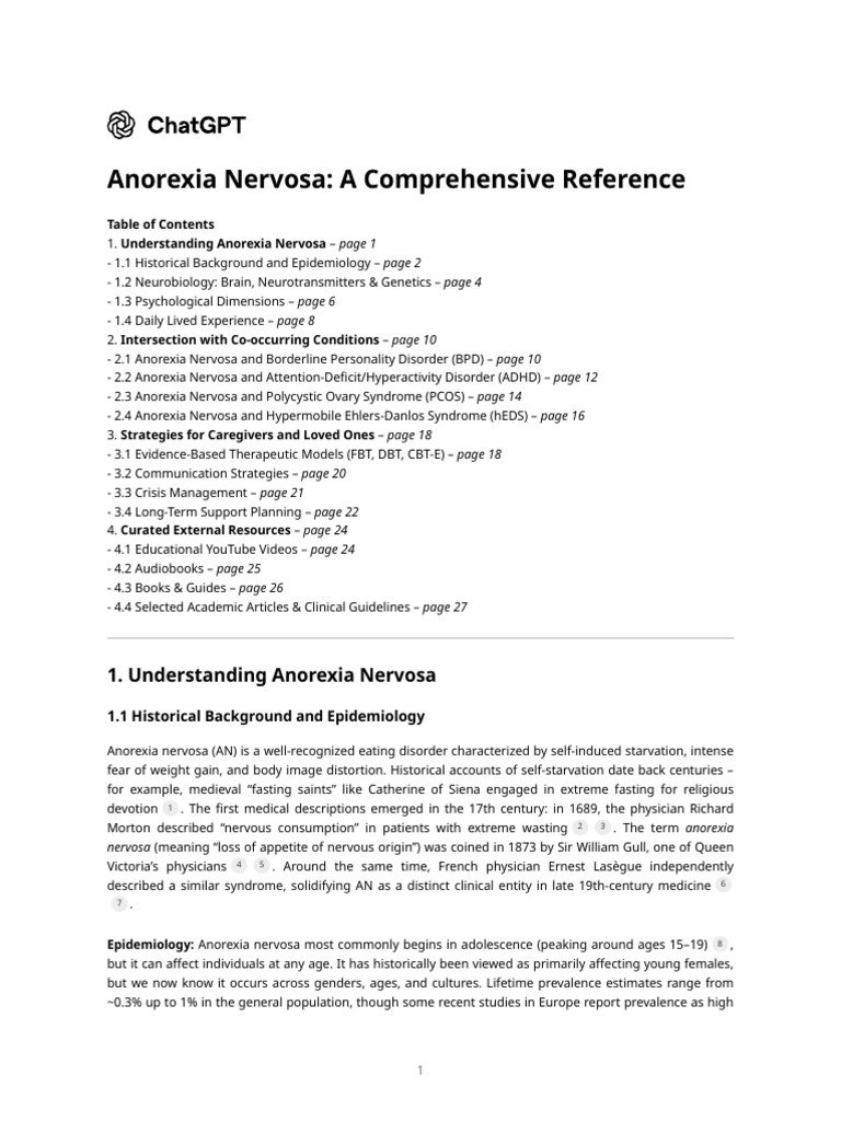 Understanding Anorexia Nervosa: Key Insights | PDF | Anorexia Nervosa ...