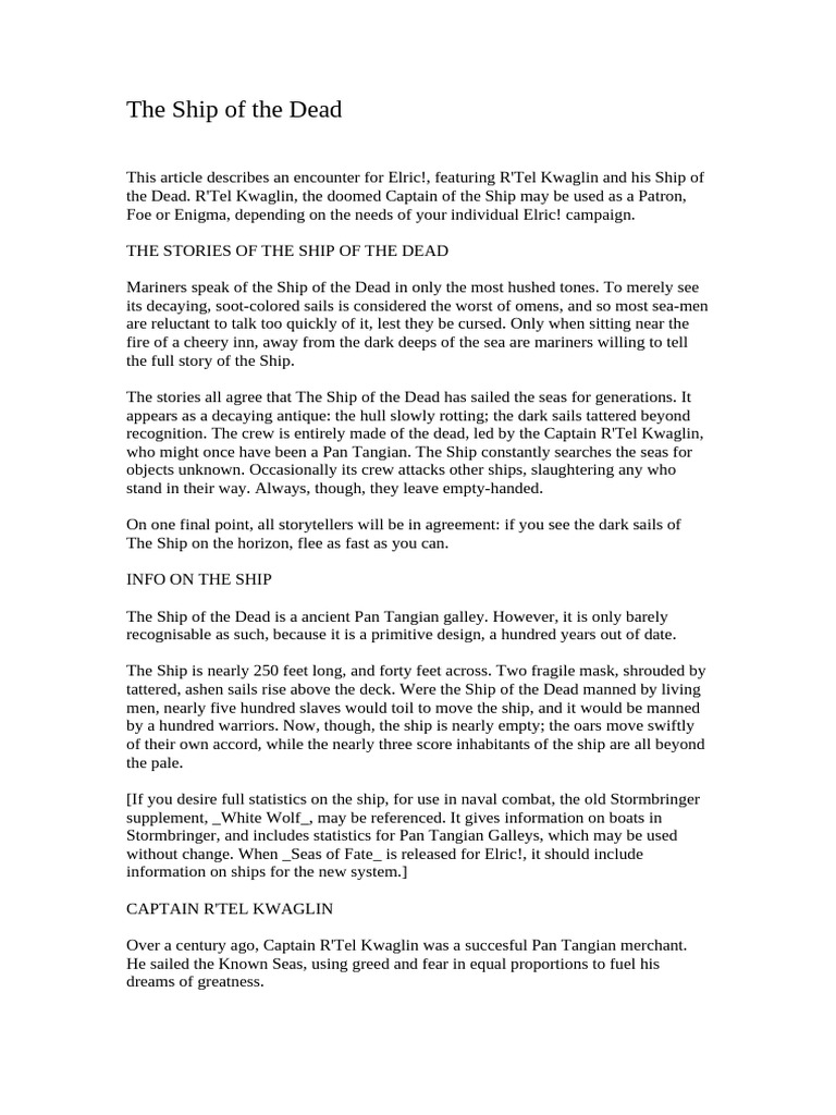 The Ship of The Dead - Elric ! | PDF | Ships