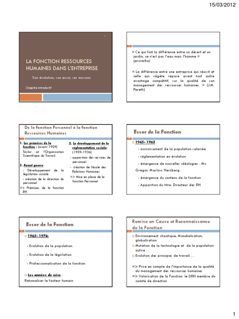 Évolution de la Fonction RH en Entreprise | PDF | Ressources humaines ...