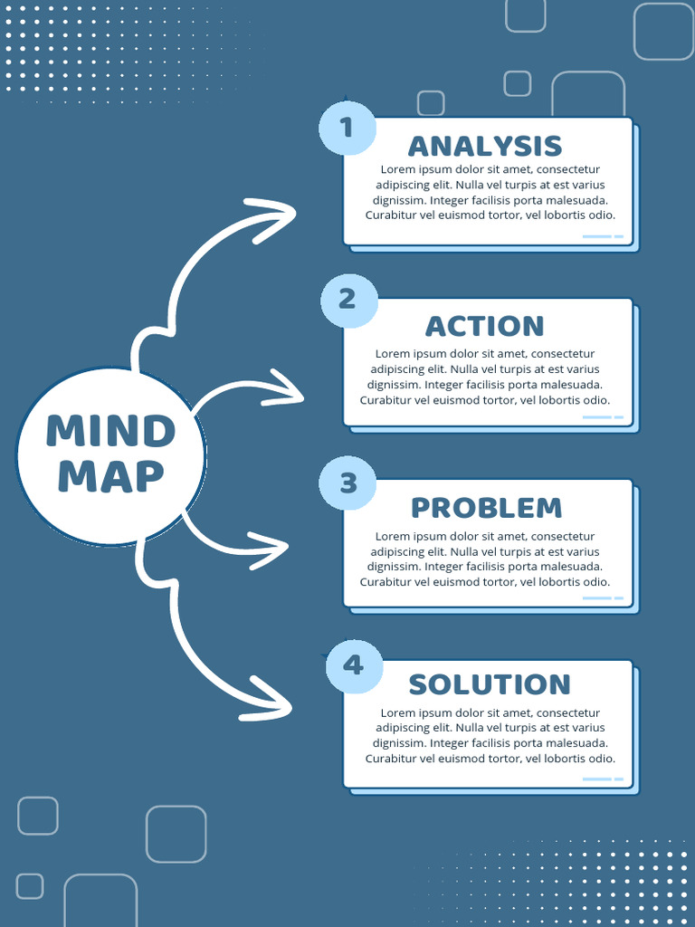 Blue and White Simple Geometric Mind Mapping Document A4 | PDF
