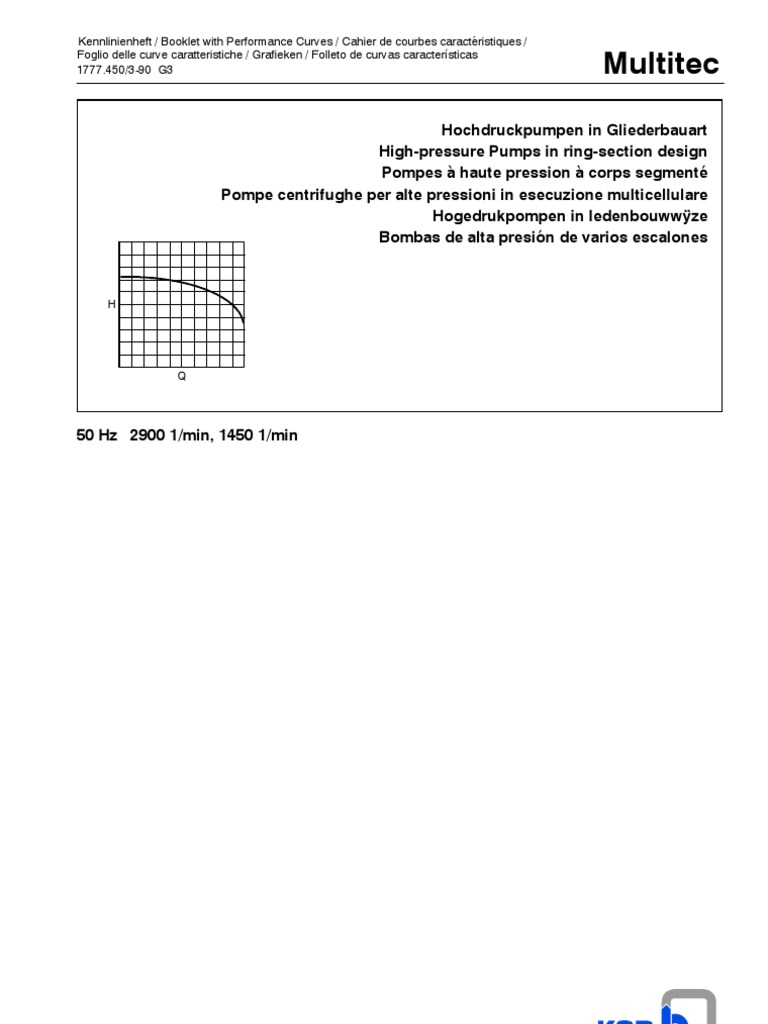 Multitec Pump Performance Curves | PDF | Hydraulics | Gas Technologies