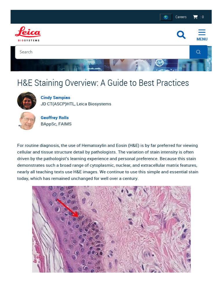 H&E Staining Protocol Overview | PDF | Staining | Cytopathology