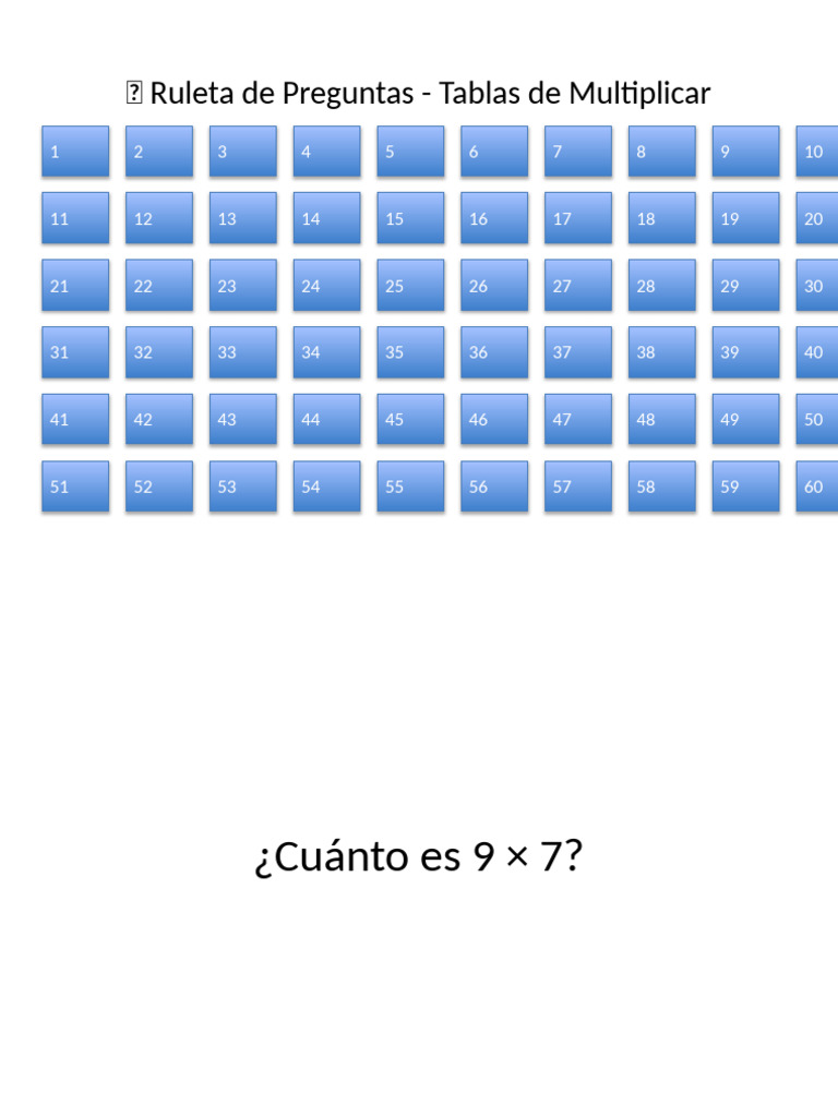 Quiz de Tablas de Multiplicar | PDF