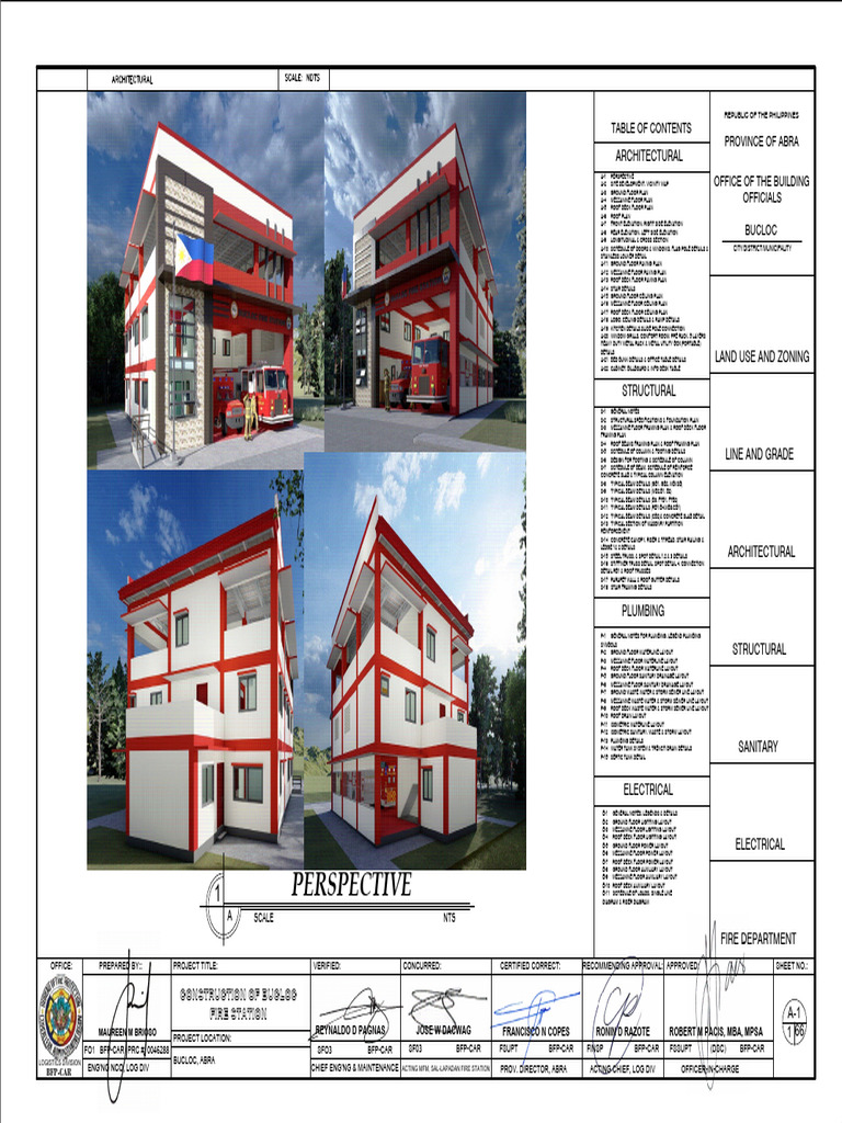Bucloc Fire Station Construction Plans | PDF | Storm Drain | Roof