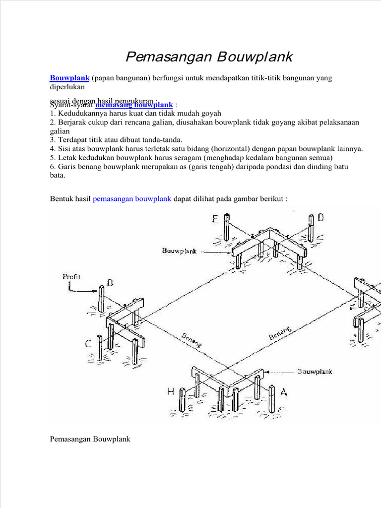 Panduan Pemasangan Bouwplank dan Bekisting | PDF