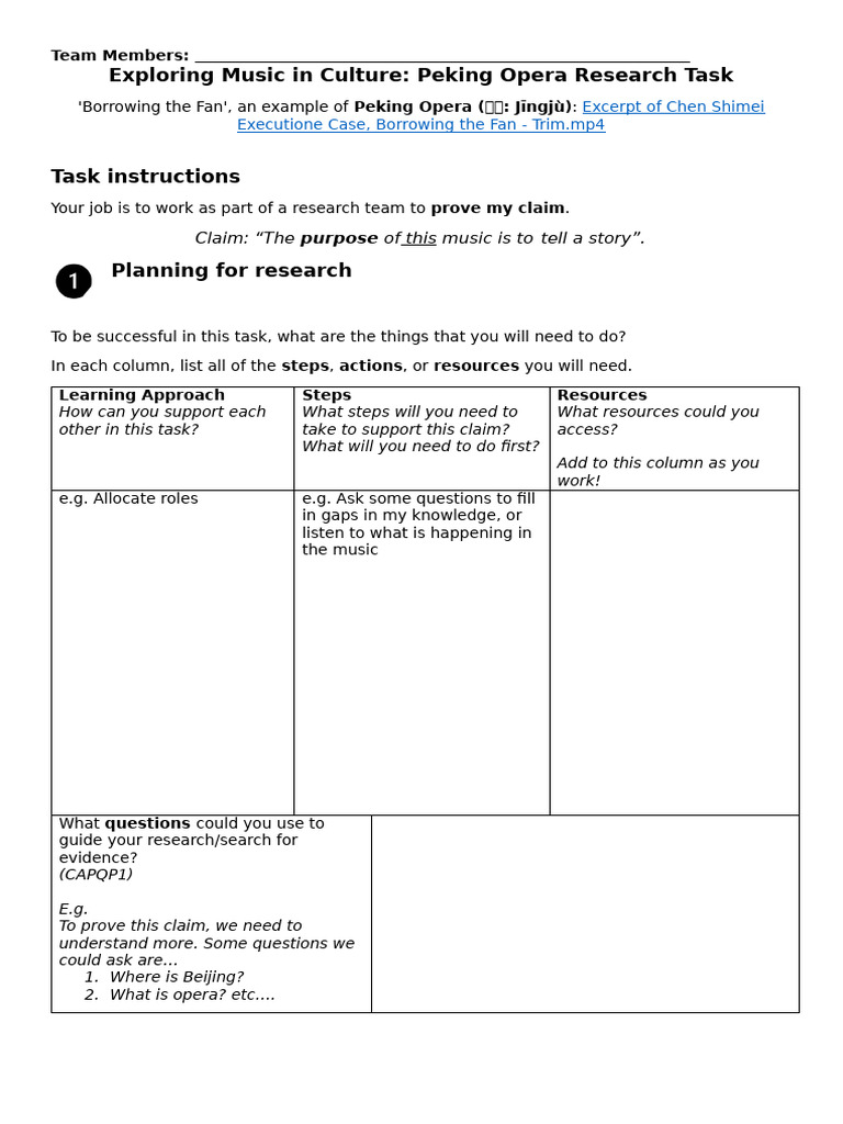 Peking Opera Research Task (2) | PDF | Musical Instruments