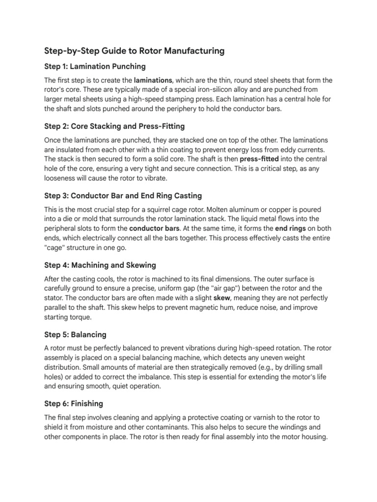 Rotor Manufacturing Process Explained | PDF | Electric Motor ...