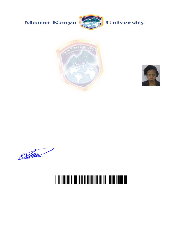 Mount Kenya University Student Pass | PDF