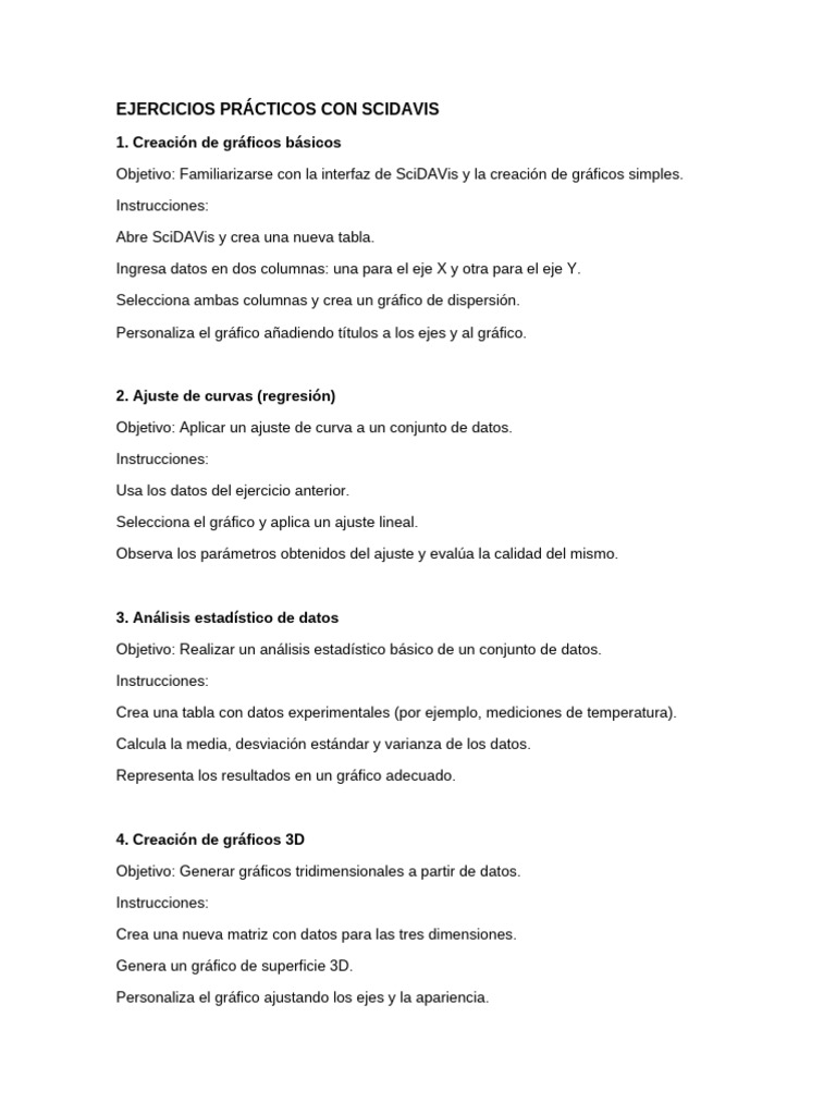 Ejercicios Prácticos en SciDAVis | PDF