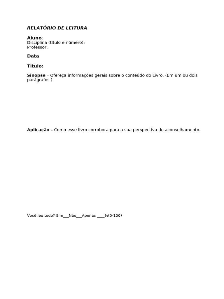 Relatório de Leitura | PDF