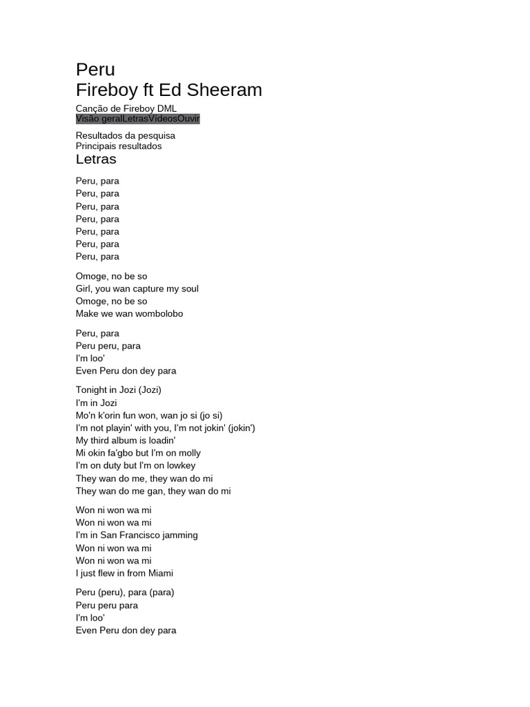 Fireboy FT Ed Sheeram | PDF