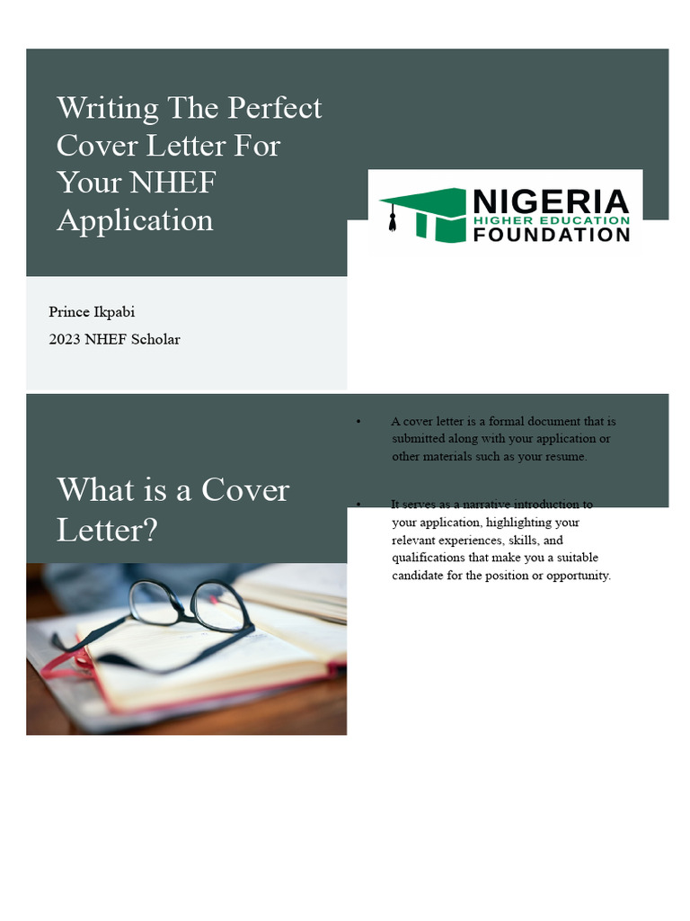 Writing The Perfect Cover Letter For Your NHEF | PDF