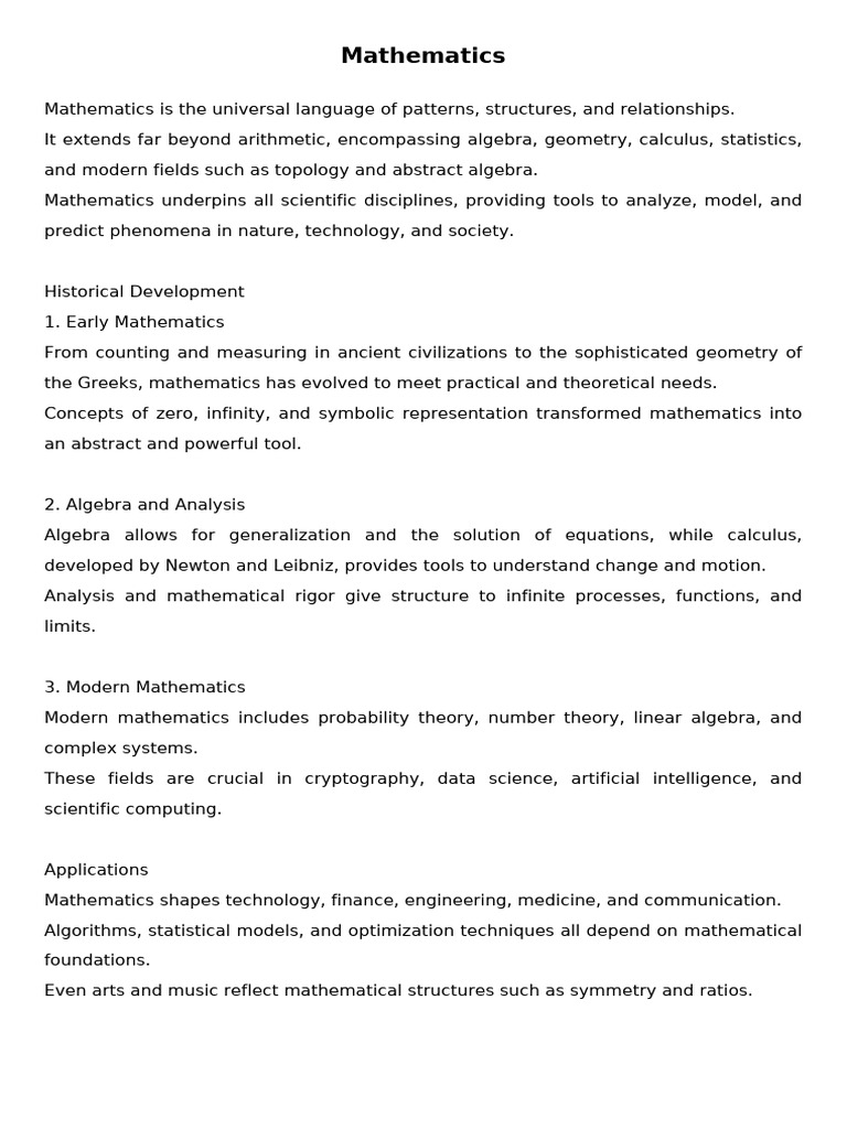 The Essence of Mathematics Explained | PDF