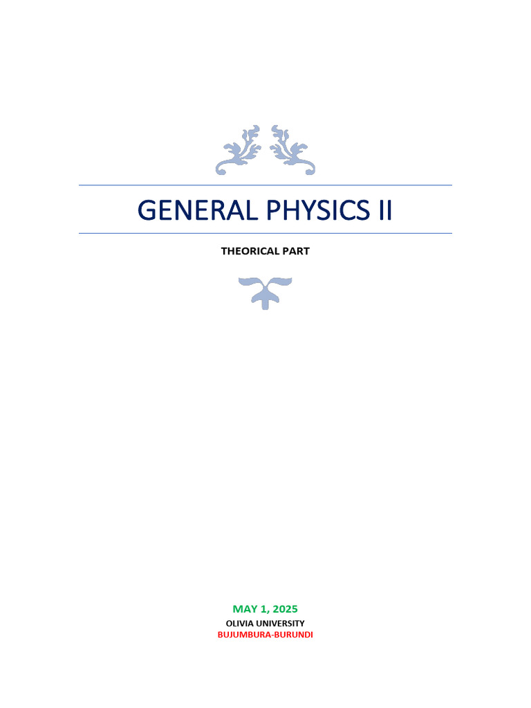 Syllabus General Physics II 2025 | PDF | Rotation Around A Fixed Axis | Torque