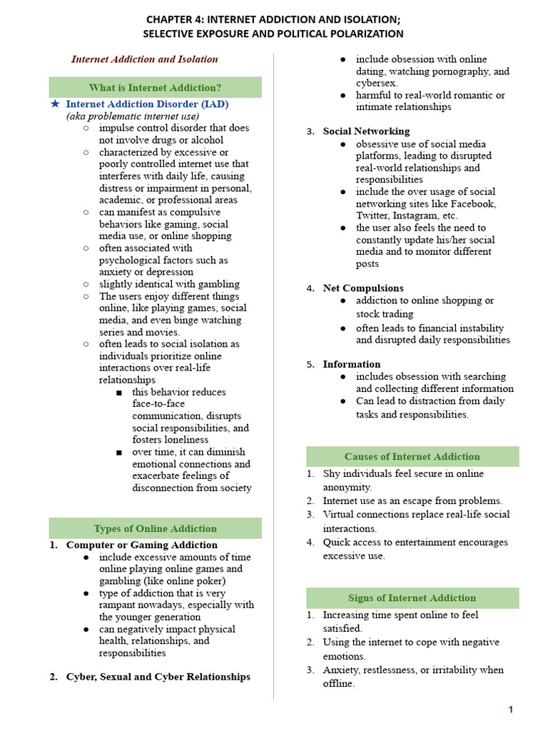 Internet Addiction and Isolation Notes 1 | PDF | Solitude | Abnormal ...