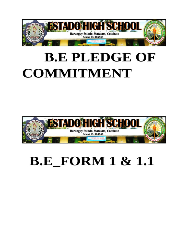 B.E Pledge of Commitment | PDF