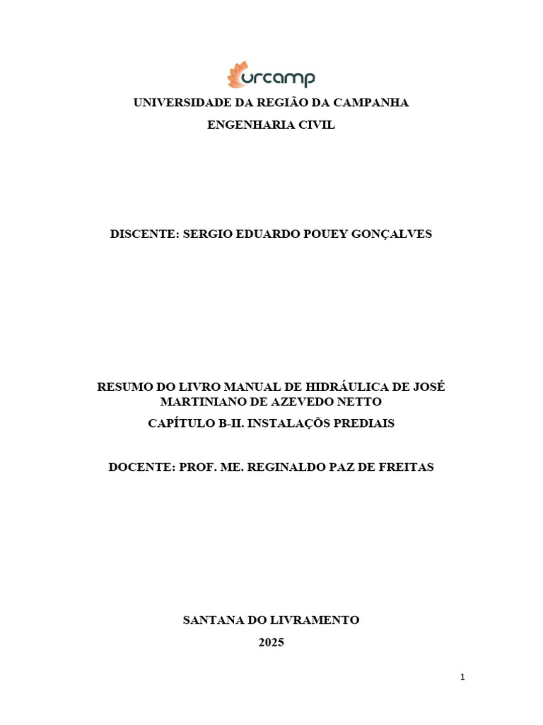 Instalações Prediais: Guia Completo de Hidrânica | PDF | Bomba | Águas ...