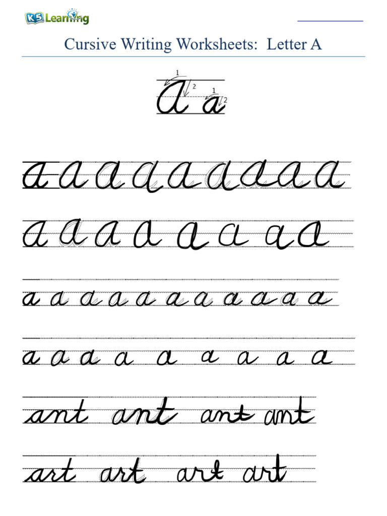 Handwriting Letters Aa Printable | PDF