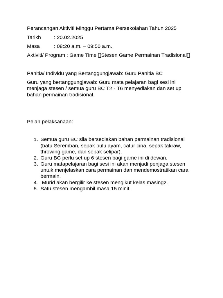 Stesen Game Permainan Tradisional | PDF