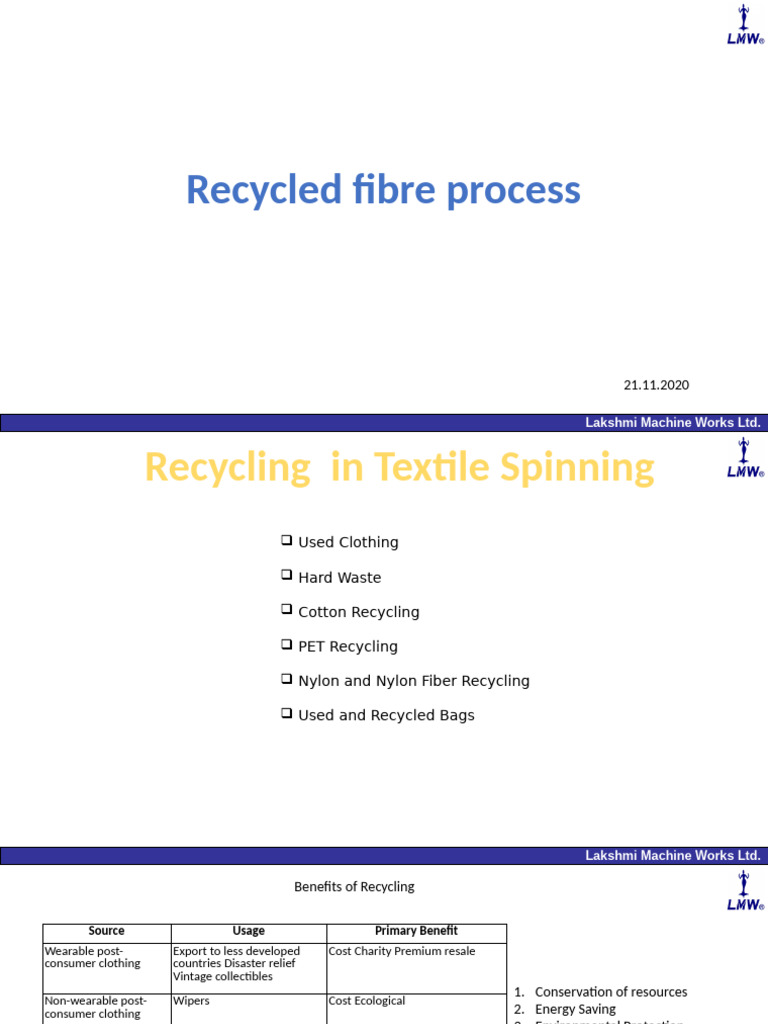 Textile Recycling Process Overview | PDF | Textiles | Recycling