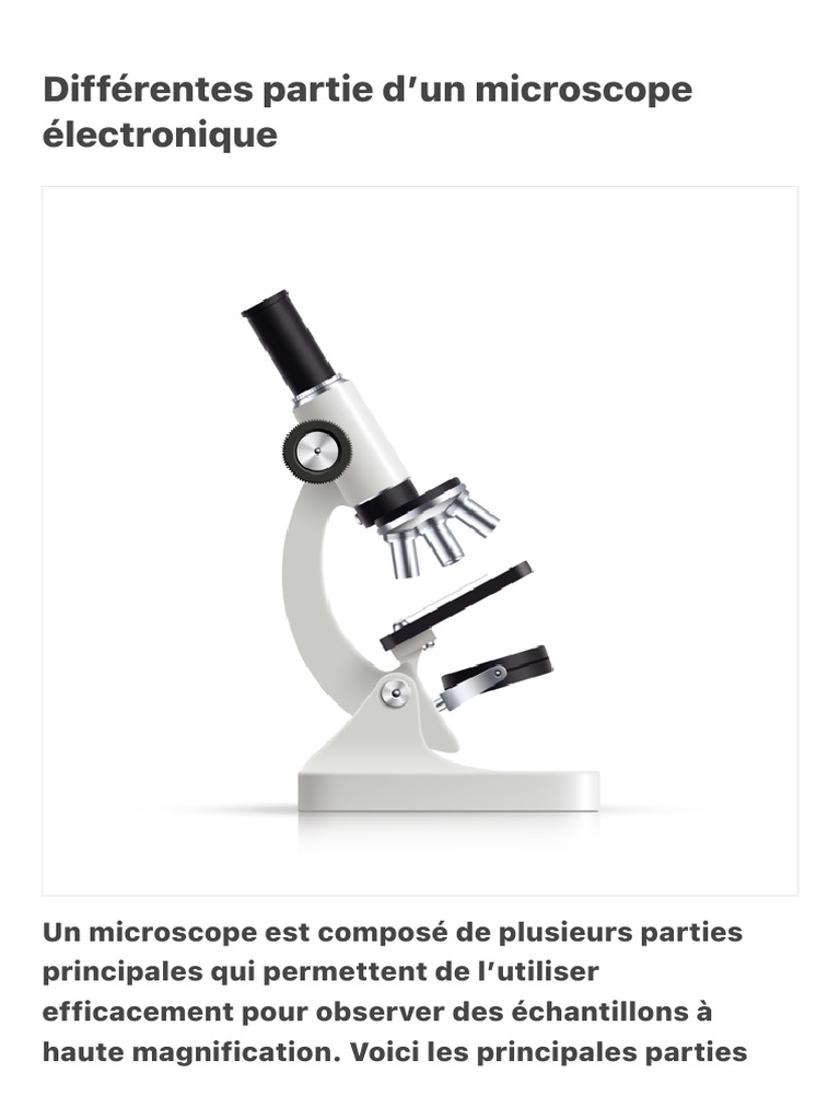 Parties d'un microscope électronique | PDF