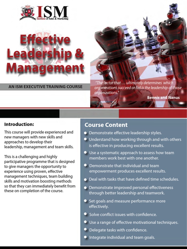 Effective Leadership & Management: Course Content | PDF | Career & Growth