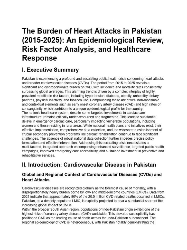 Pakistan Heart Attacks - 2015-2025 | PDF | Cardiovascular Diseases ...