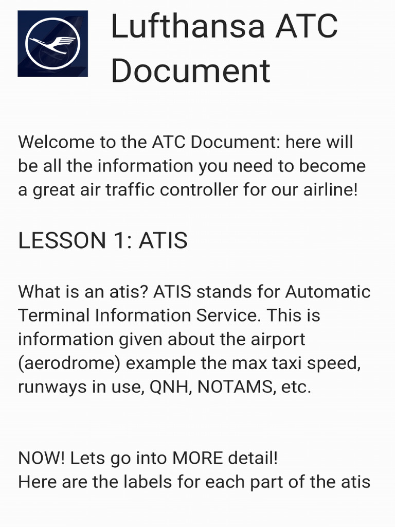 Lufthansa ATC 2 | PDF
