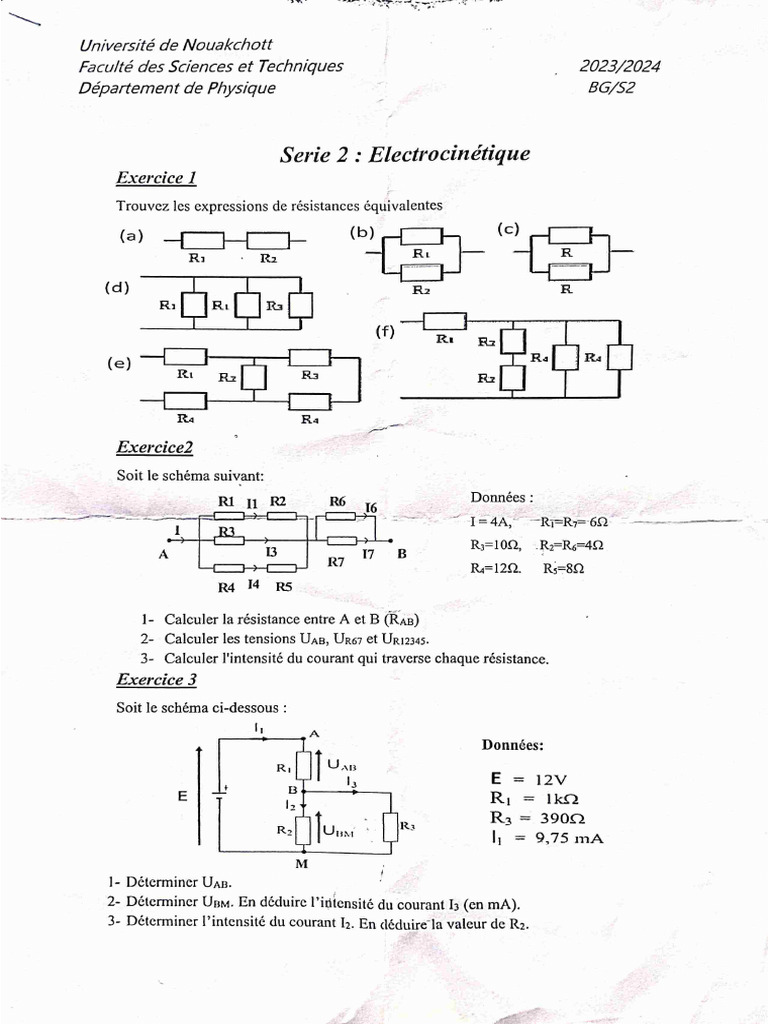 Correction TD2 Physique (Complet) | PDF