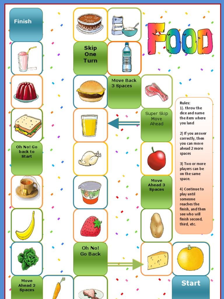 Food Board Game Rules and Layout | PDF