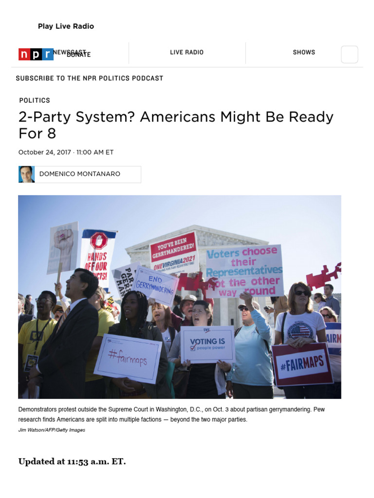 ACCESSIBLE 2-Party System - Americans Might Be Ready For 8 - NPR 1 ...