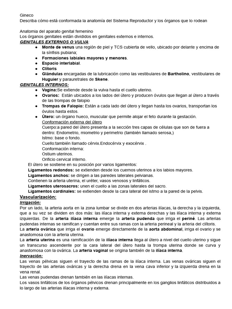 Gineco | PDF | Útero | Ovario