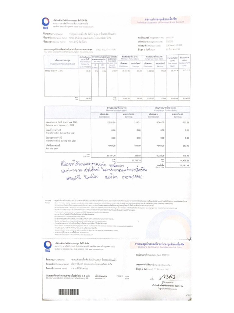 Individual Statement of Provident Fund Account | PDF