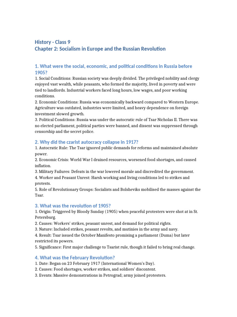 Russian Revolution: Causes and Impact | PDF | Russian Empire | Russian ...