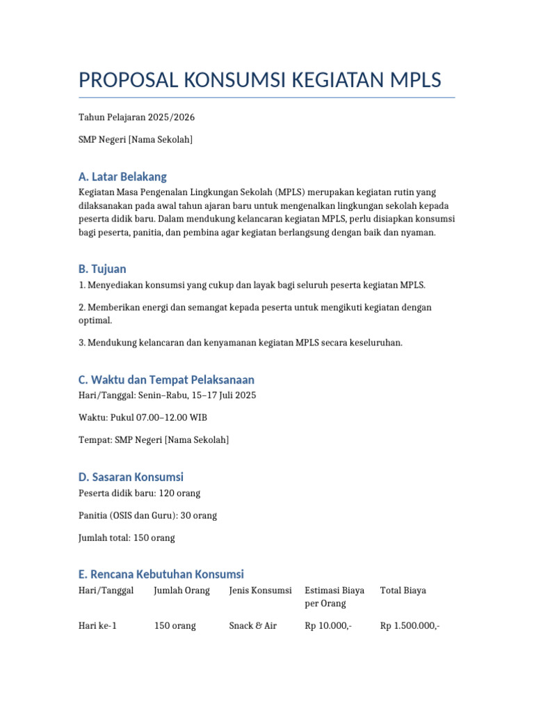 Proposal Konsumsi MPLS | PDF