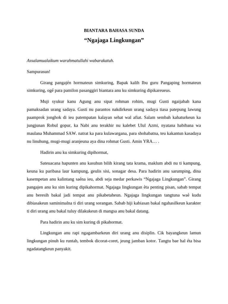 Revisi Biantara Bahasa Sunda | PDF