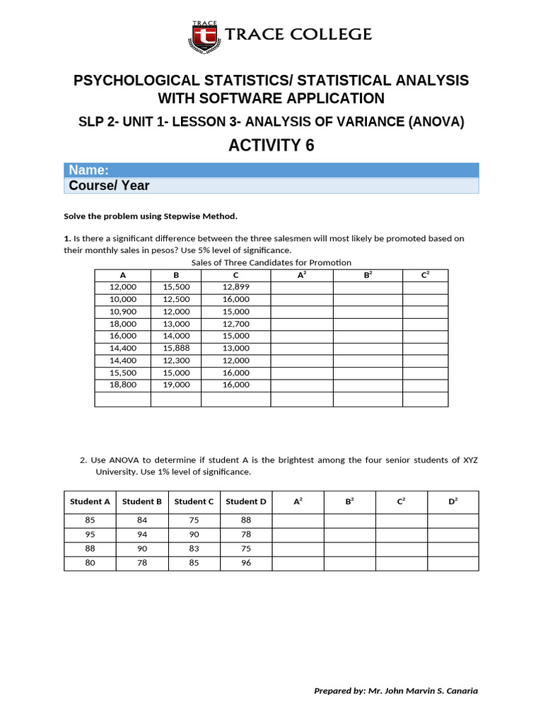 SLP 2 Unit 1 Lesson 3 Activity 6 | PDF