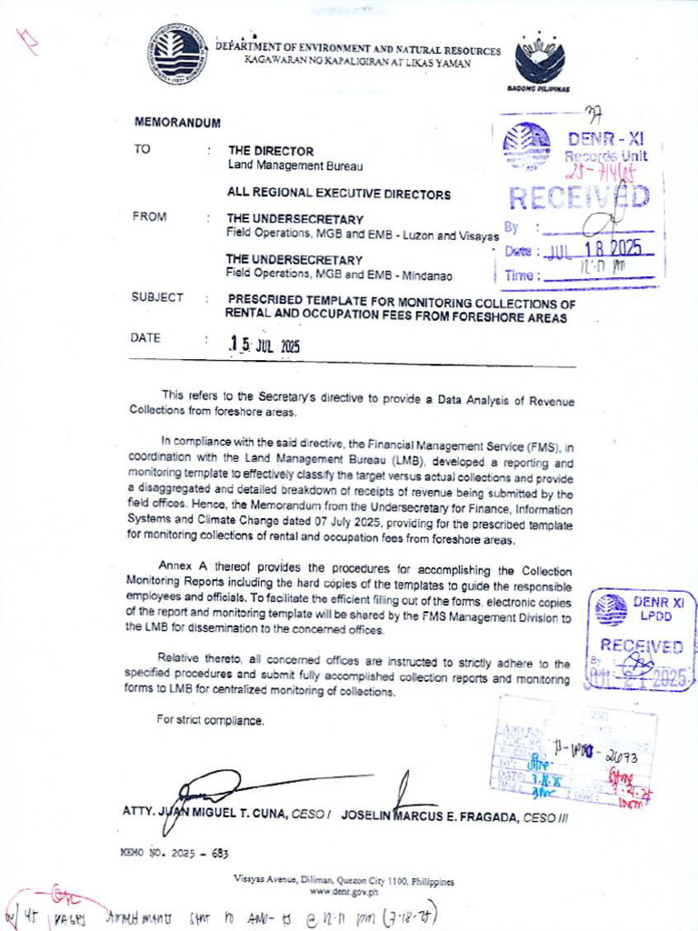 Prescribed Template For Monitoring of Collection From Rental of ...