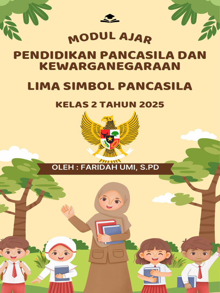 Sampul Buku Modul Ajar Pendidikan Pancasila Kuning Dan Hijau Ilustratif ...