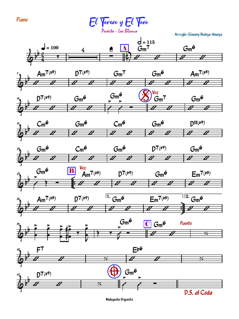 El Torero y El Toro-Piano | PDF