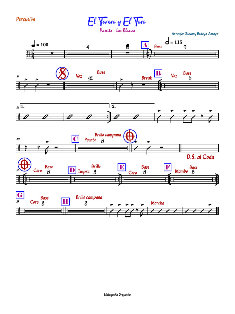 El Torero y El Toro-Percusión | PDF