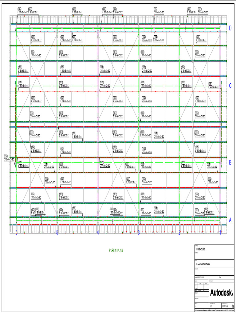 Warehouse Purlin Plan Drawing | PDF