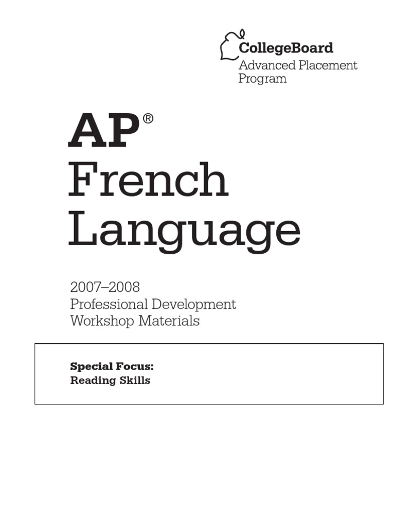 AP SF French Lang Reading Skills | PDF | Reading Comprehension | Second ...