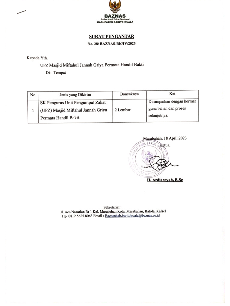 Upz Masjid Miftahul Jannah Griya Permata | PDF