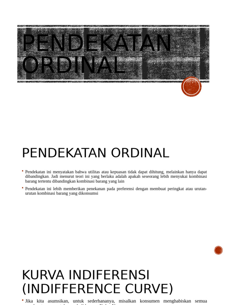 Pendekatan Ordinal dalam Ekonomi Konsumen | PDF