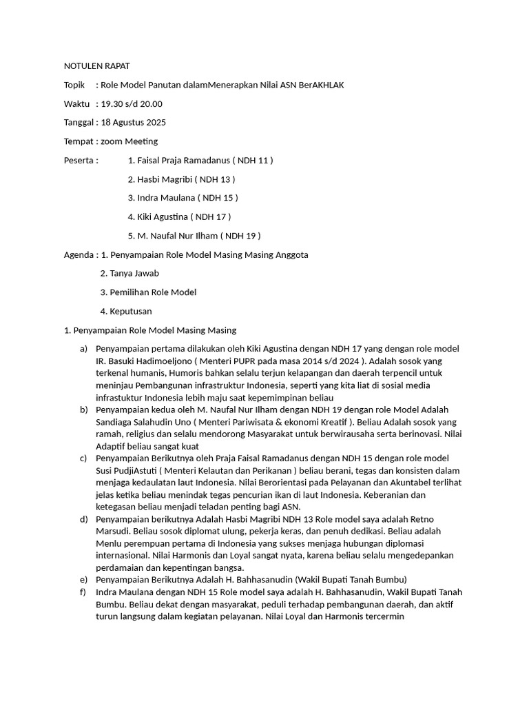 Notulen Rapat | PDF